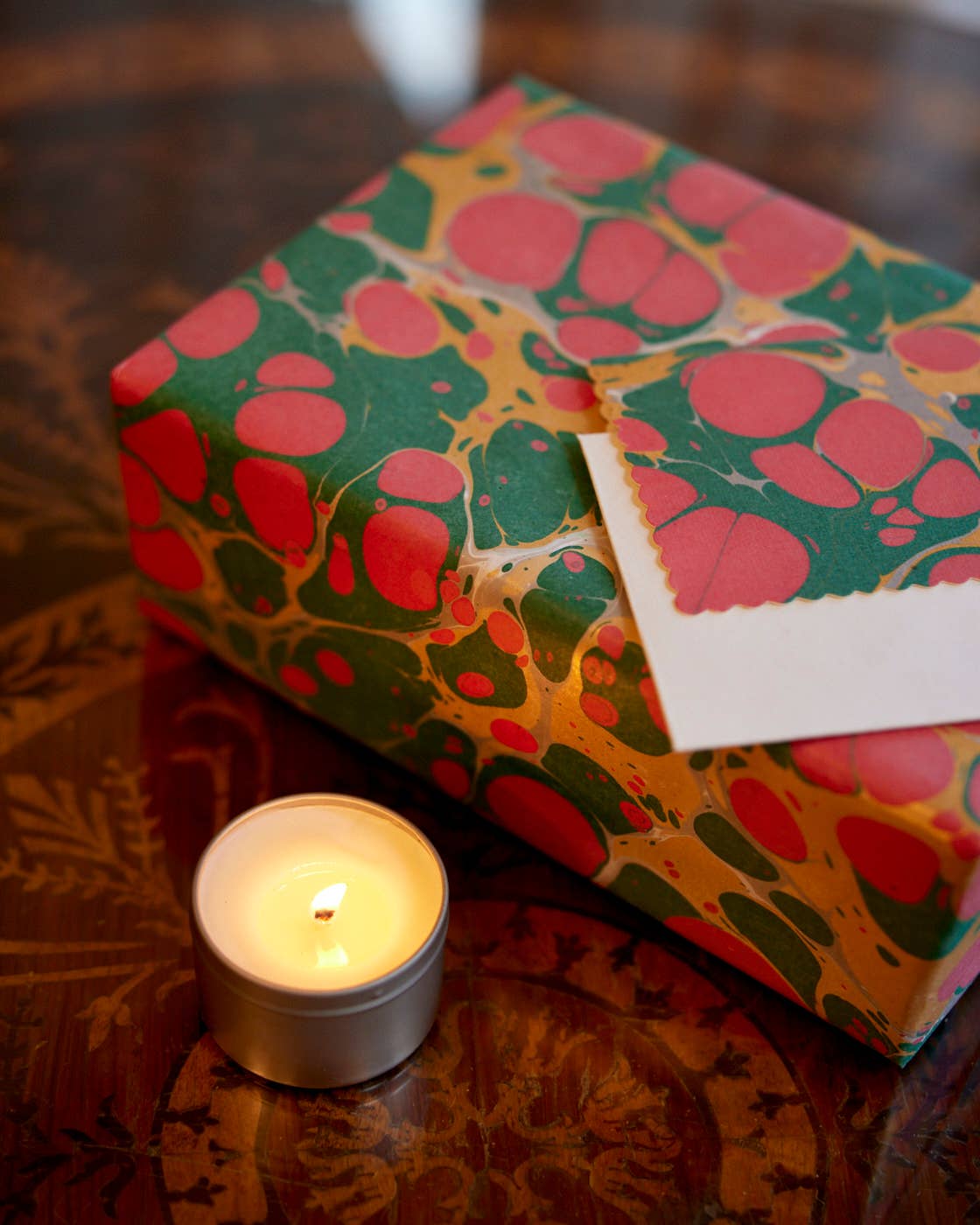 Stone Festive Hand Marbled Christmas Wrapping Paper – Social Paper Company